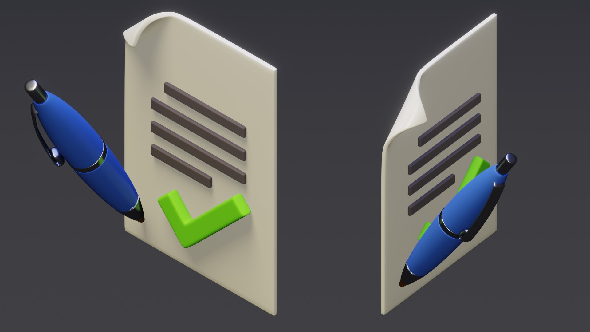 3D Icon Checkmark Mark - TurboSquid 1668177
