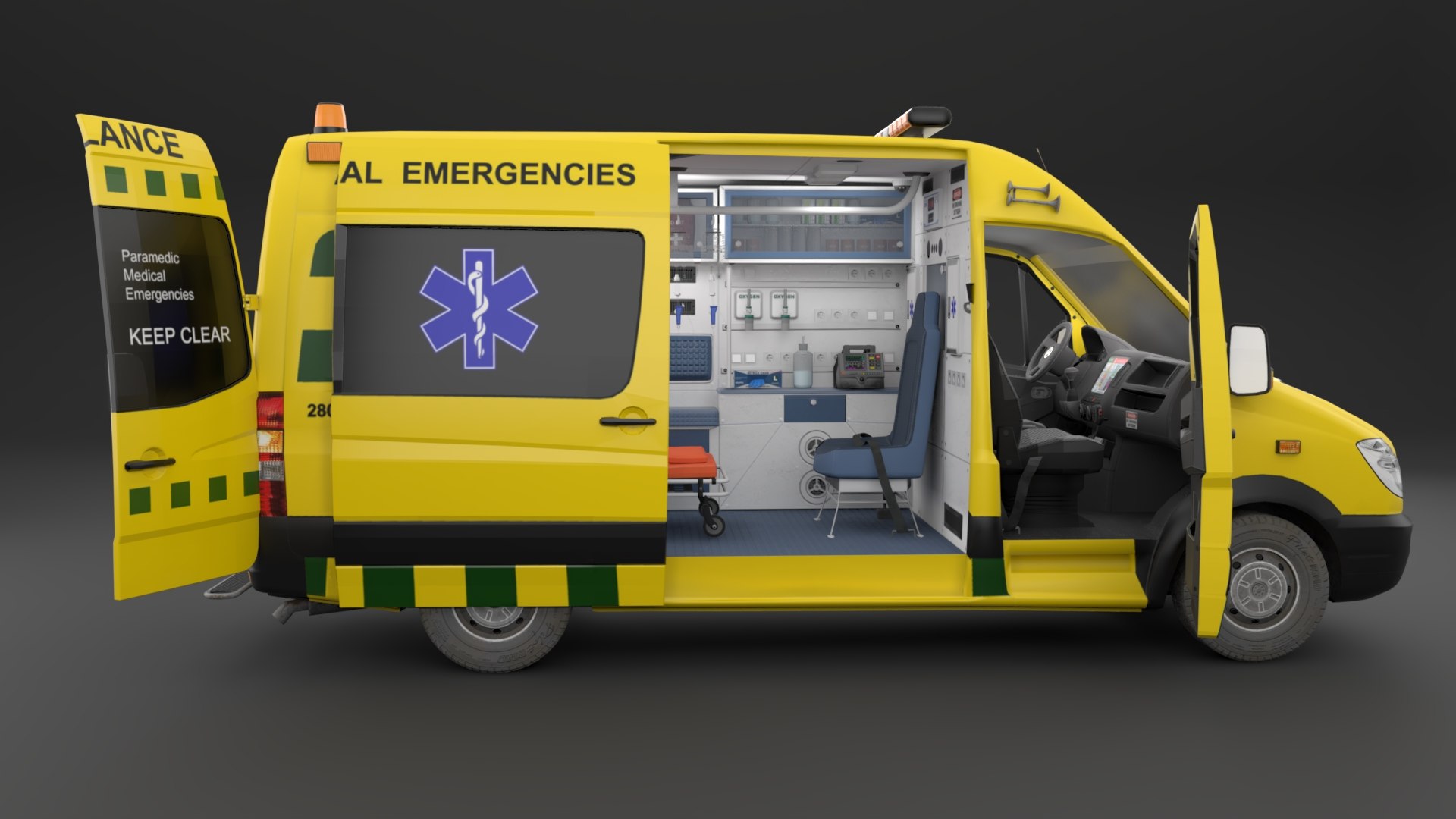 3D Ambulance Rigged Model - TurboSquid 2256234