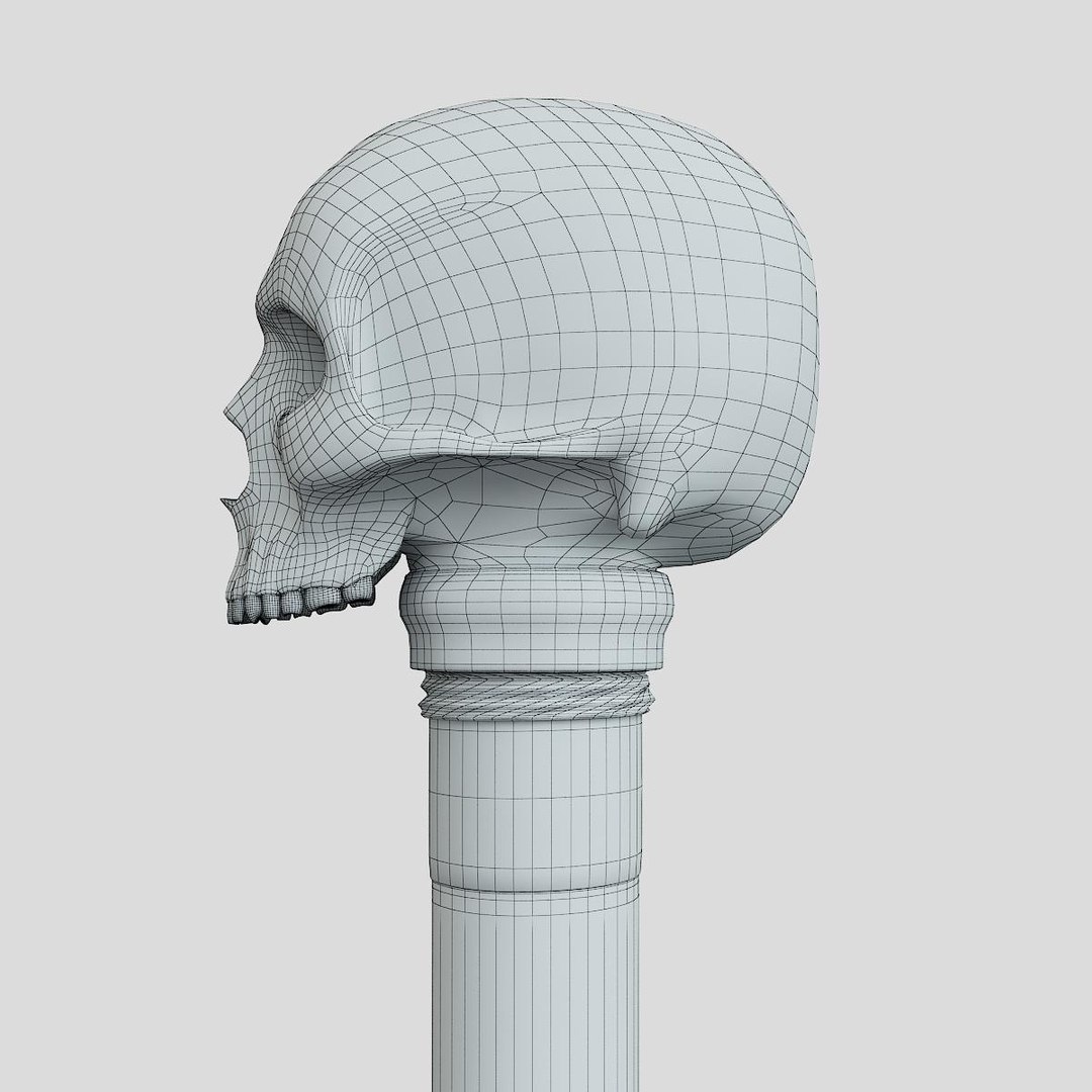 3dsmax walking stick skull