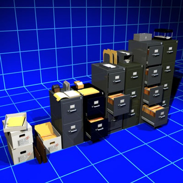 files folders cabinets 01 3d model