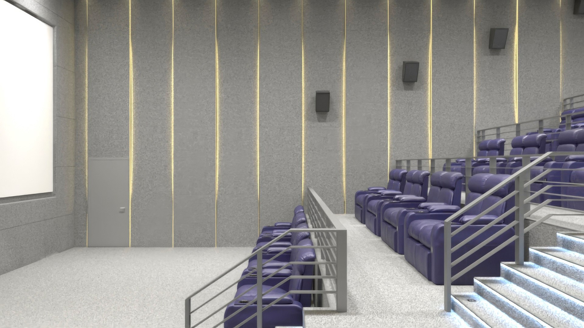 3D Model Small Cinema Interior - TurboSquid 2213181