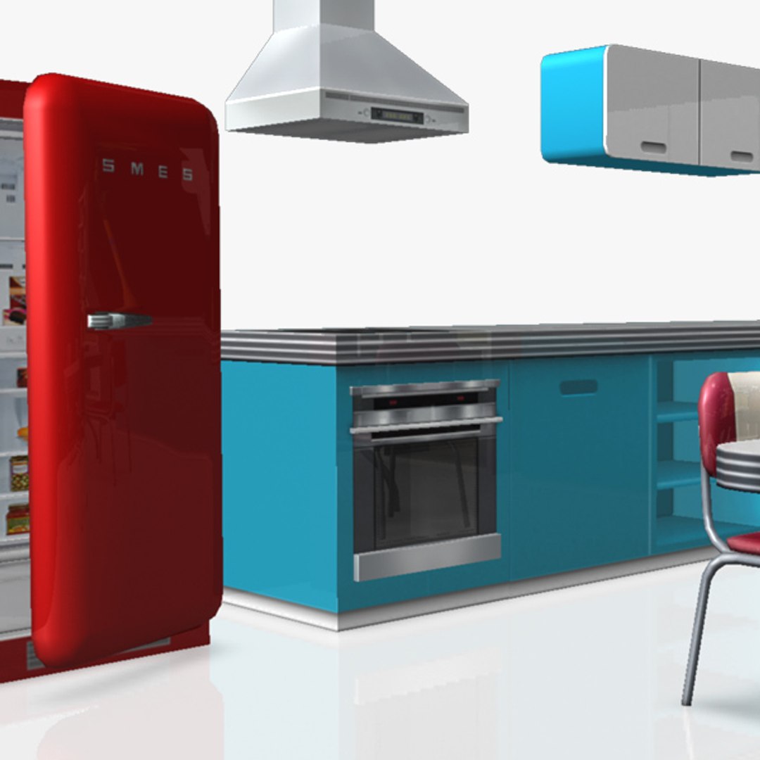 3d Kitchen Retro