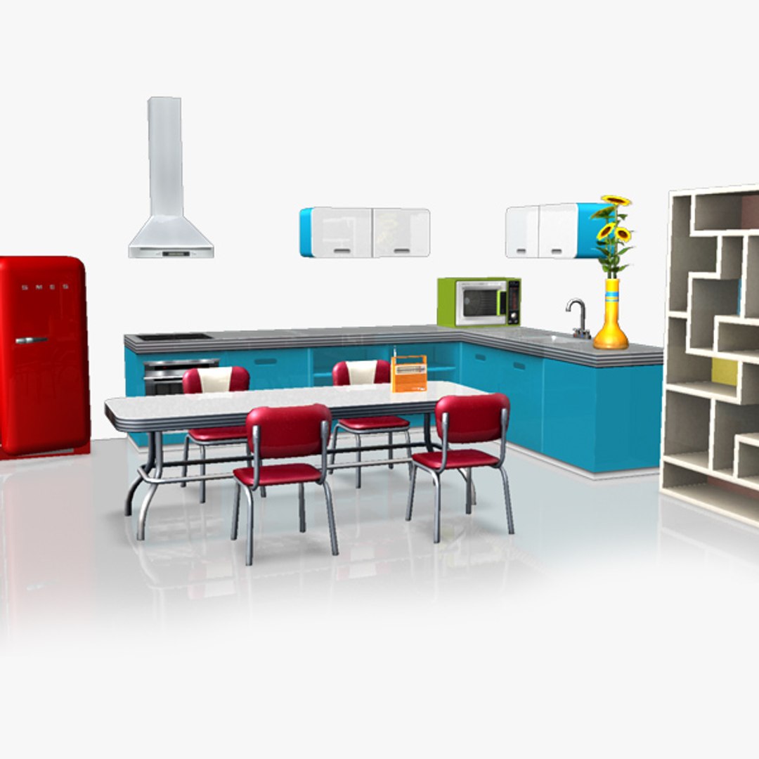 3d Kitchen Retro