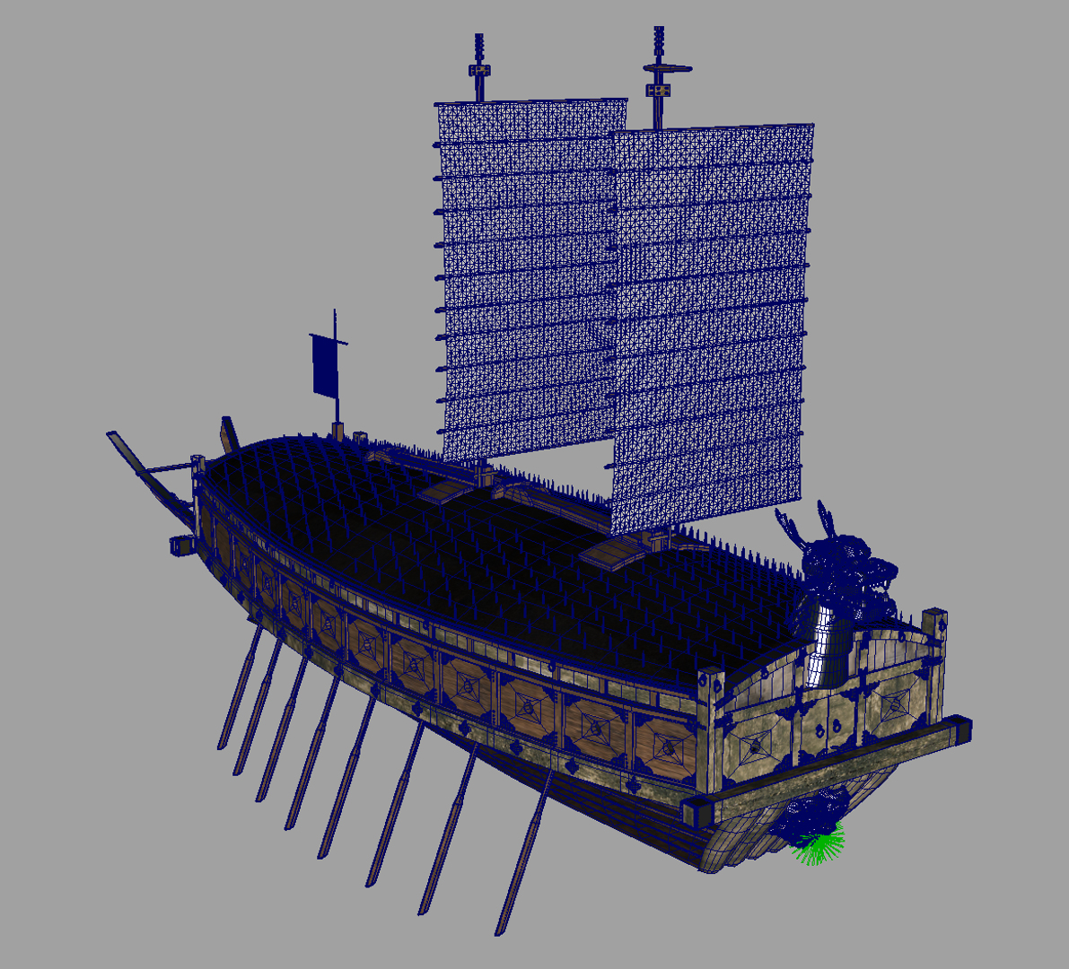 turtle ship 3d obj