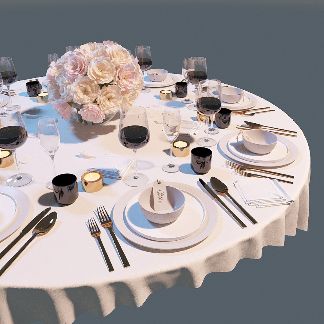 Banquet Tableware 3D Model - TurboSquid 1497507