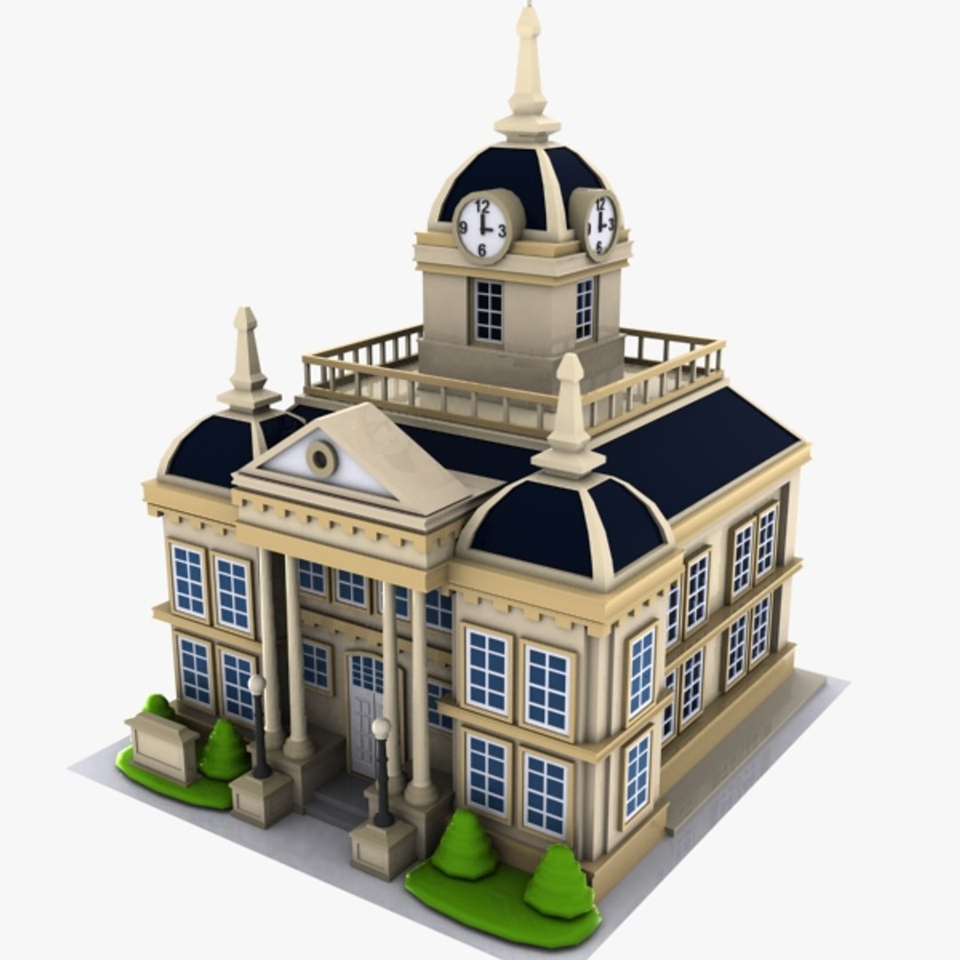 3d 3ds Cartoon City Hall