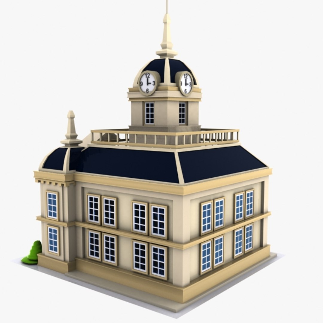 3d 3ds Cartoon City Hall