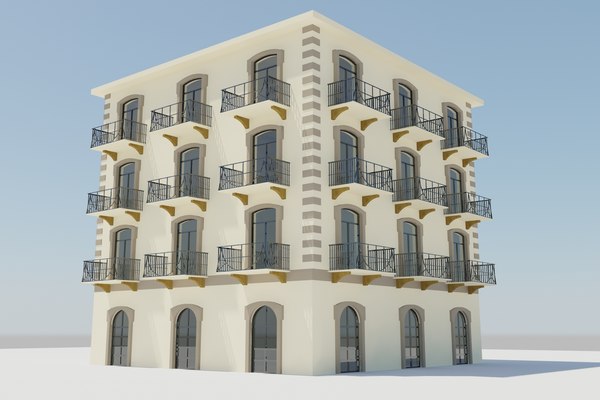 3d rustic spanish building model