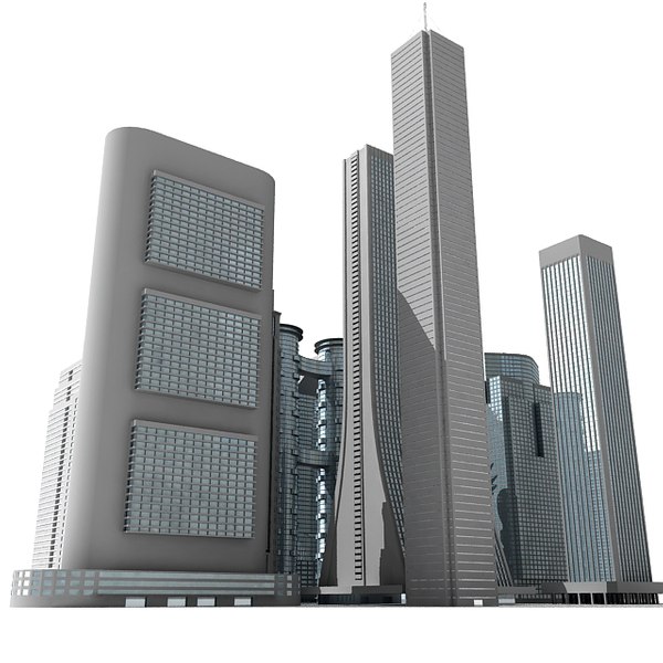 3d model 12 skyscrapers