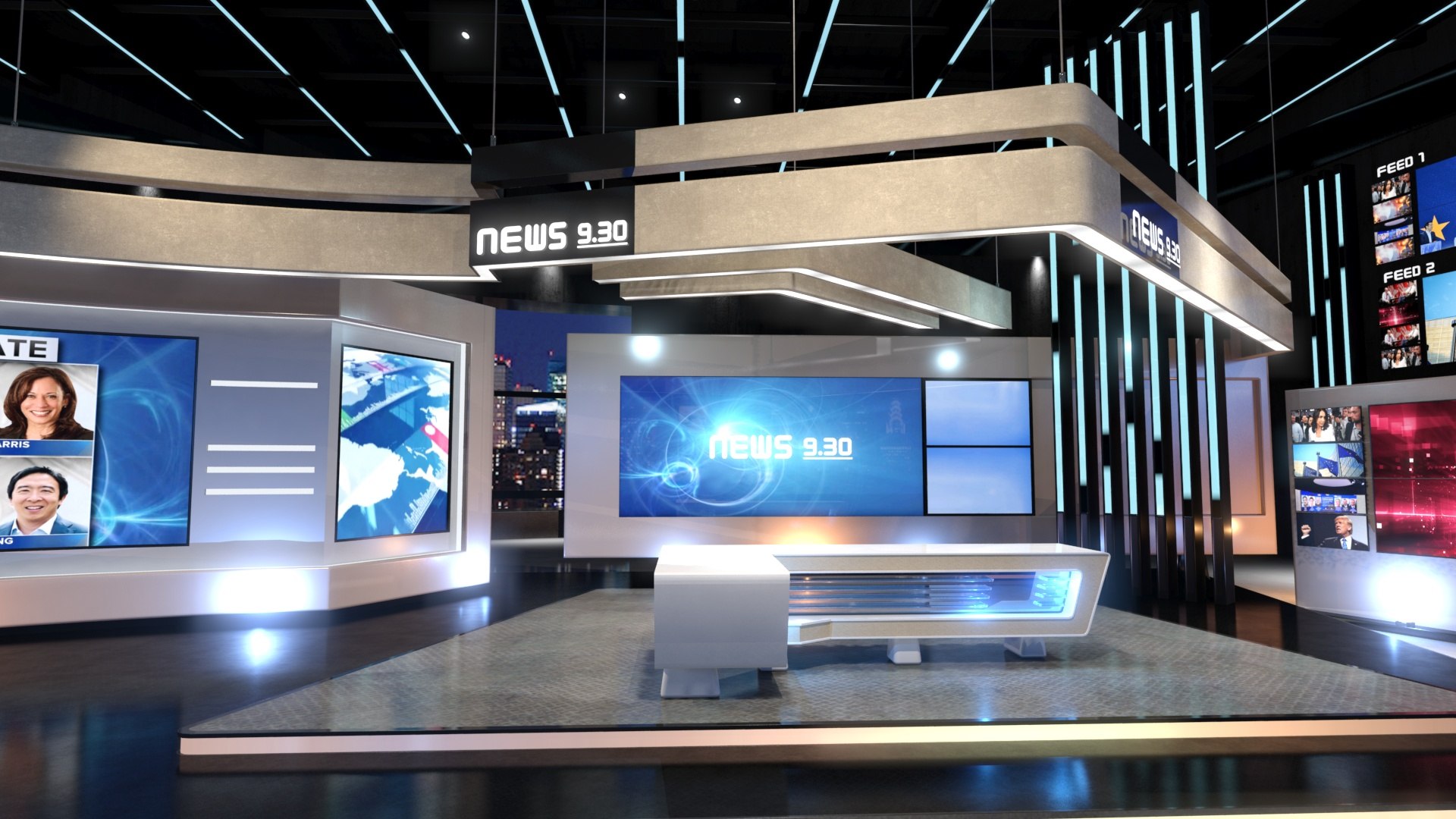 3D Virtual Set News Studio Model - TurboSquid 1480520
