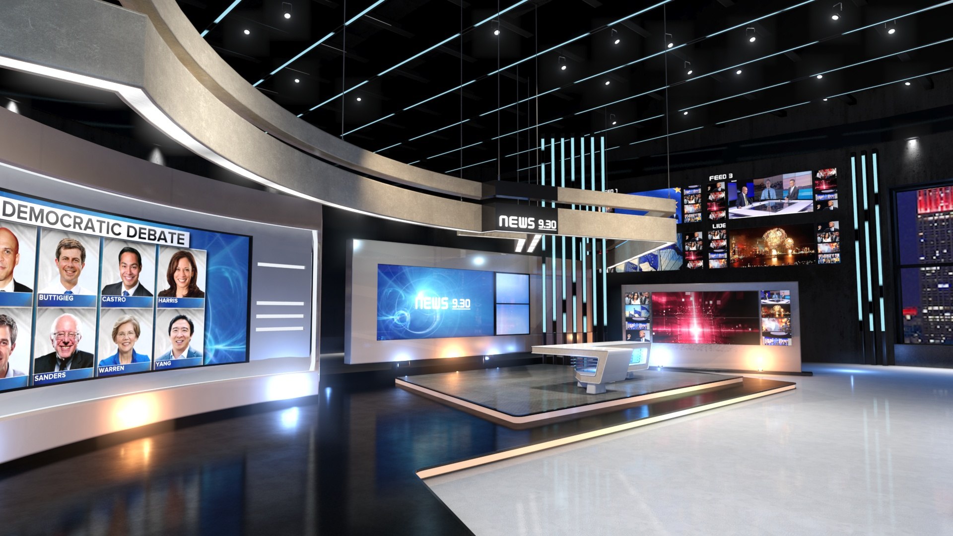 3D Virtual Set News Studio Model - TurboSquid 1480520