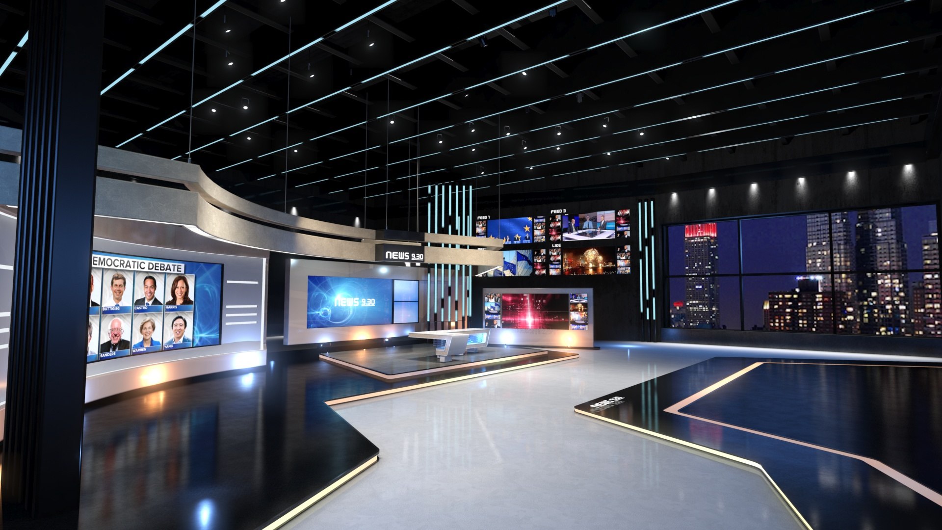 3D Virtual Set News Studio Model - TurboSquid 1480520