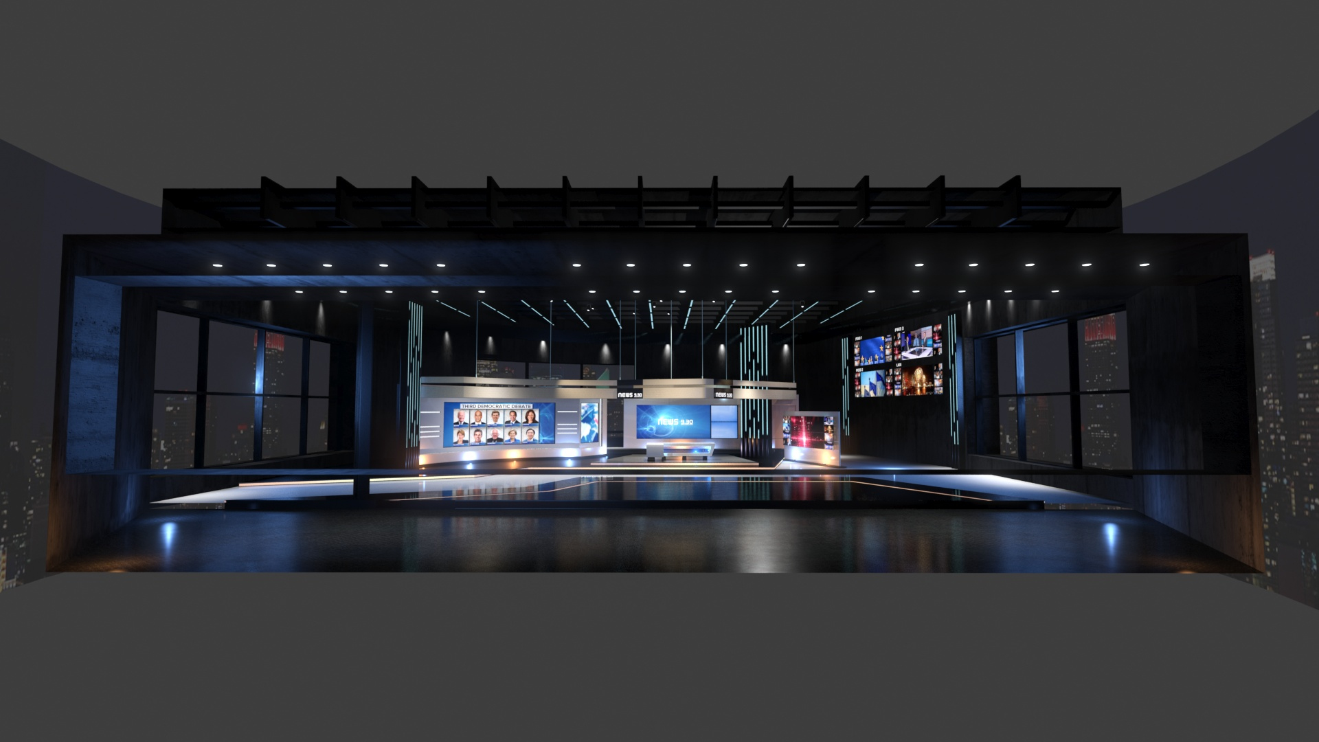 3D Virtual Set News Studio Model - TurboSquid 1480520