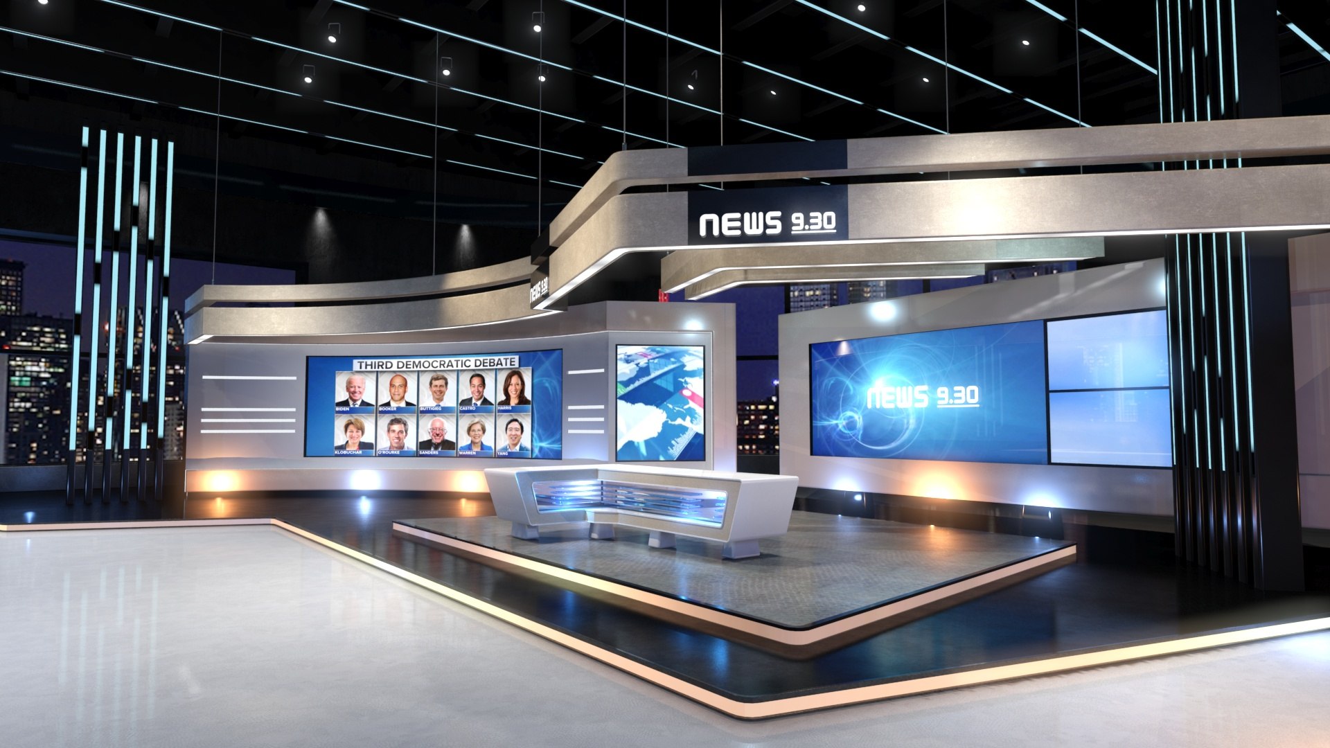 3D Virtual Set News Studio Model - TurboSquid 1480520