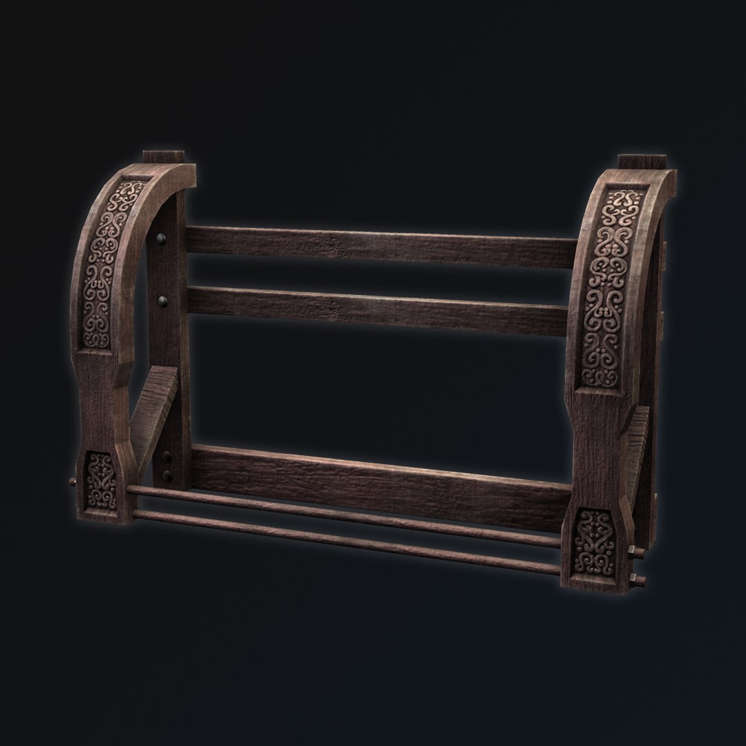 3d medieval weapon rack model