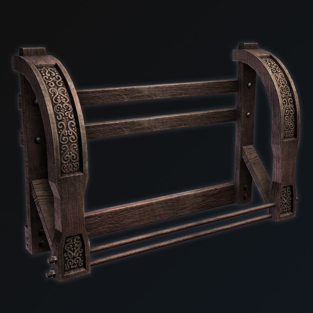 3d medieval weapon rack model