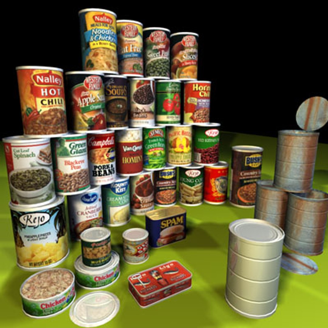 Canned Food 01 Containers 3d Model