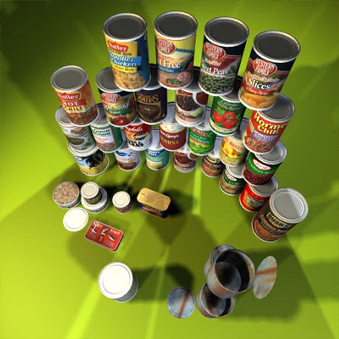 Canned Food 01 Containers 3d Model