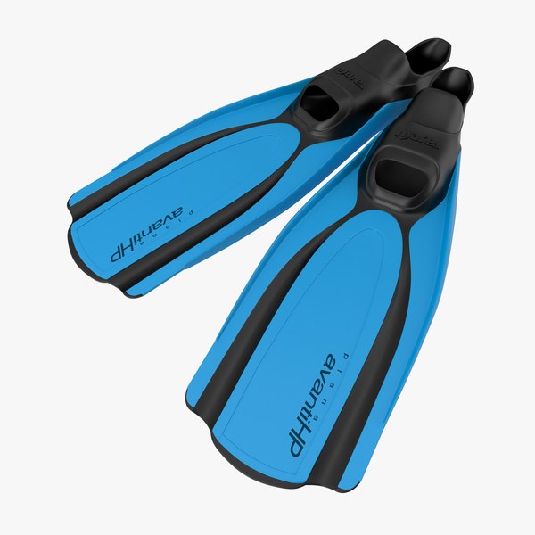 3d swim fins 2 blue