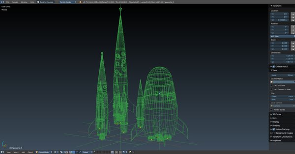 space spaceship retro 3d model