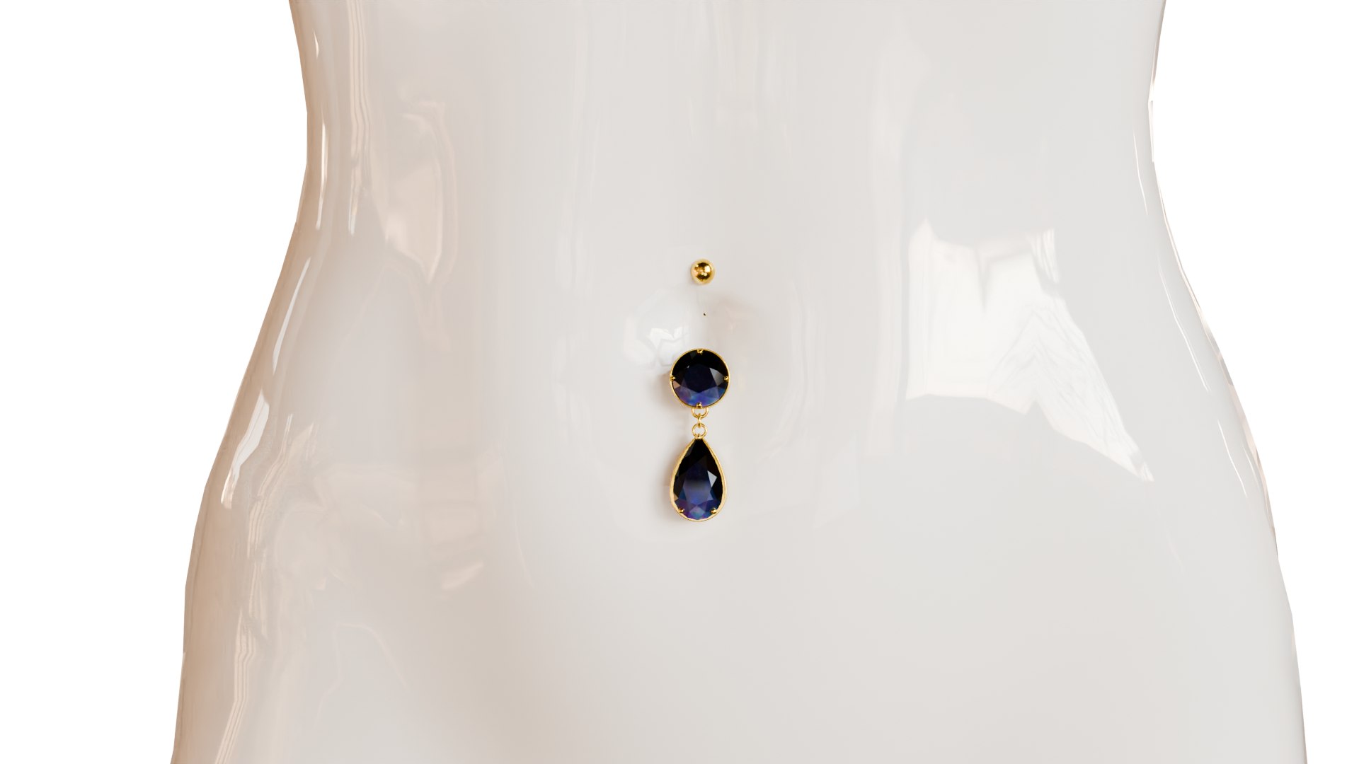 3D Belly Piercing Saphire Model - TurboSquid 2220025