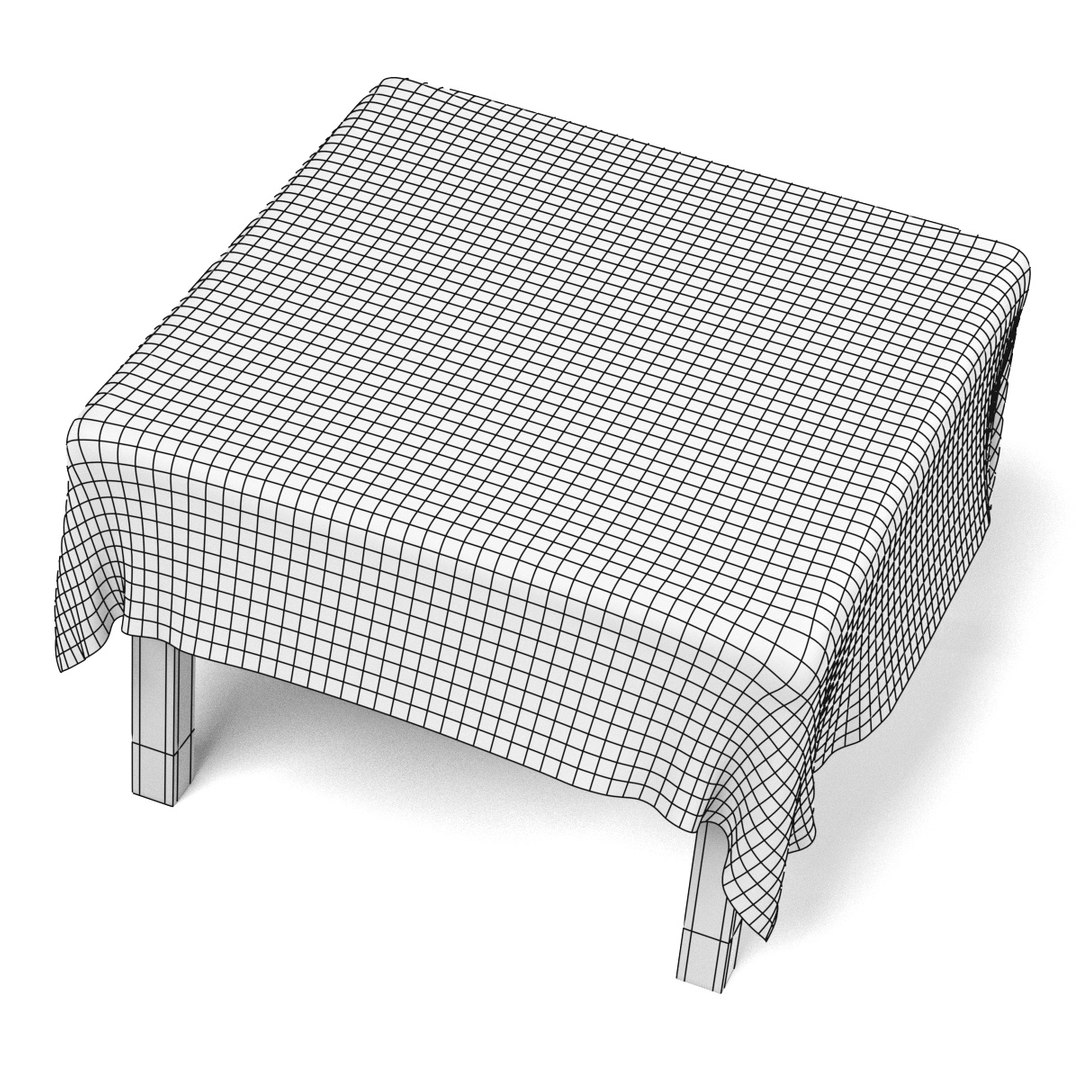 3d model table tablecloth square
