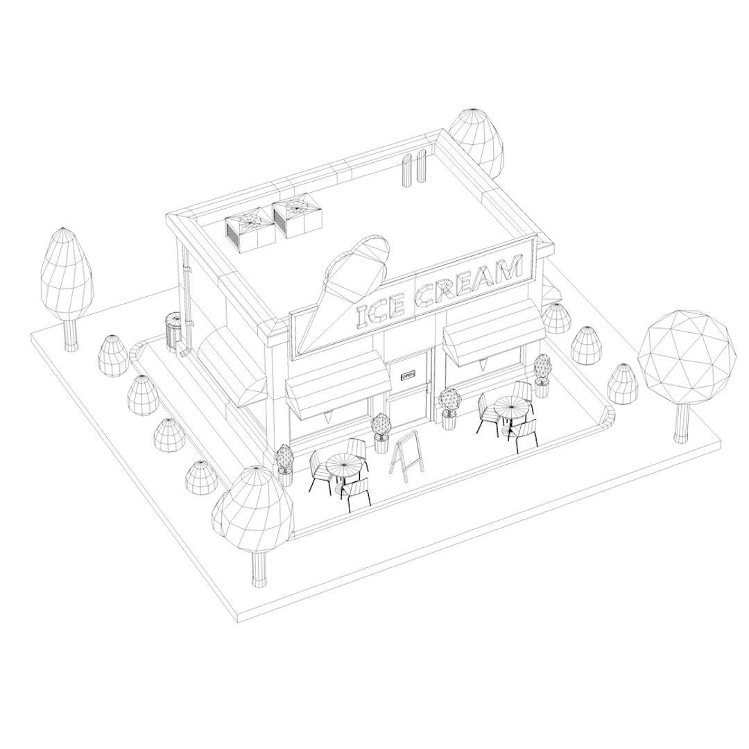 ice cream shop obj
