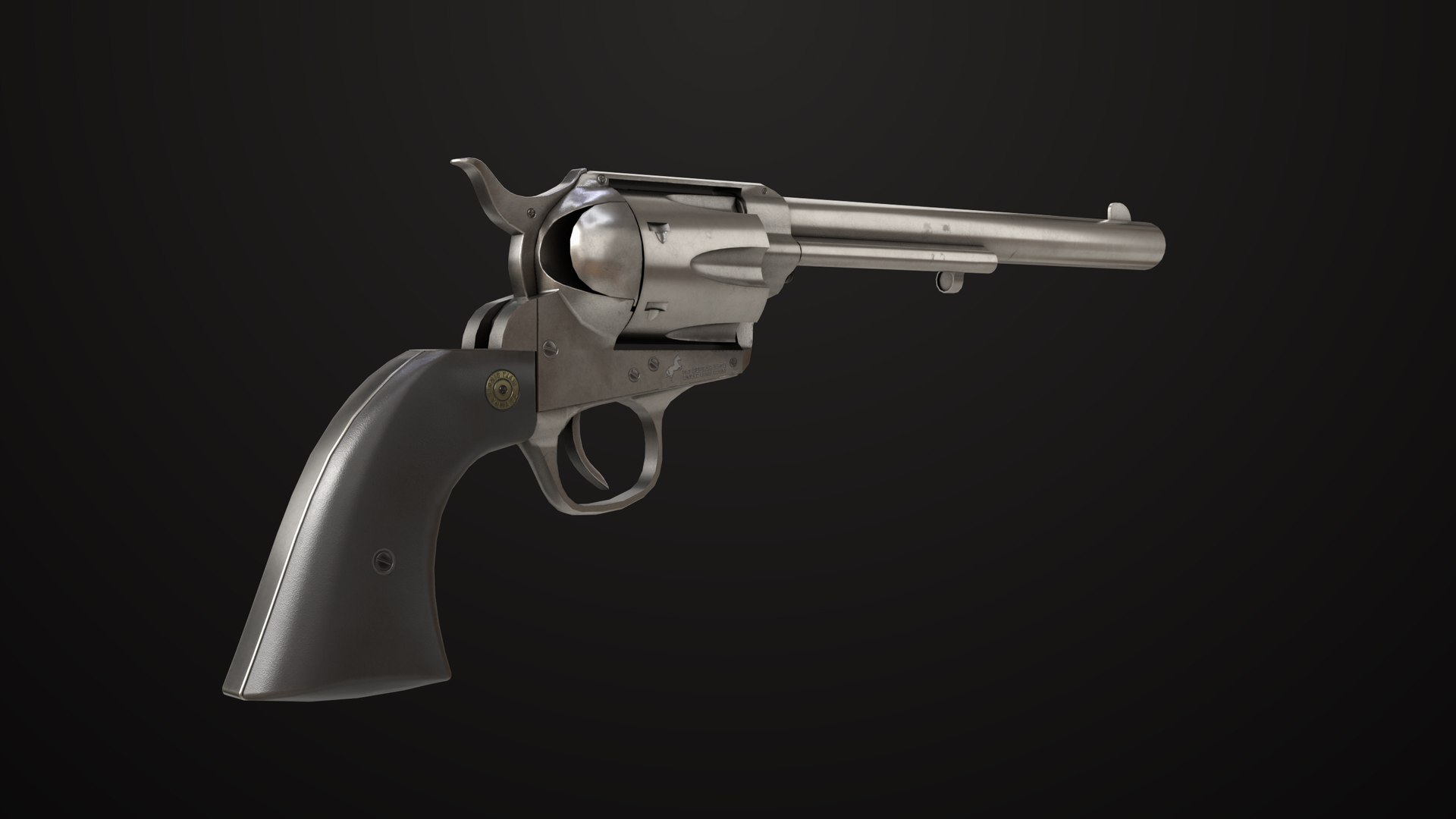 Revolver 03 Model Colt Silver All PBR Unity UE Textures 3D model ...