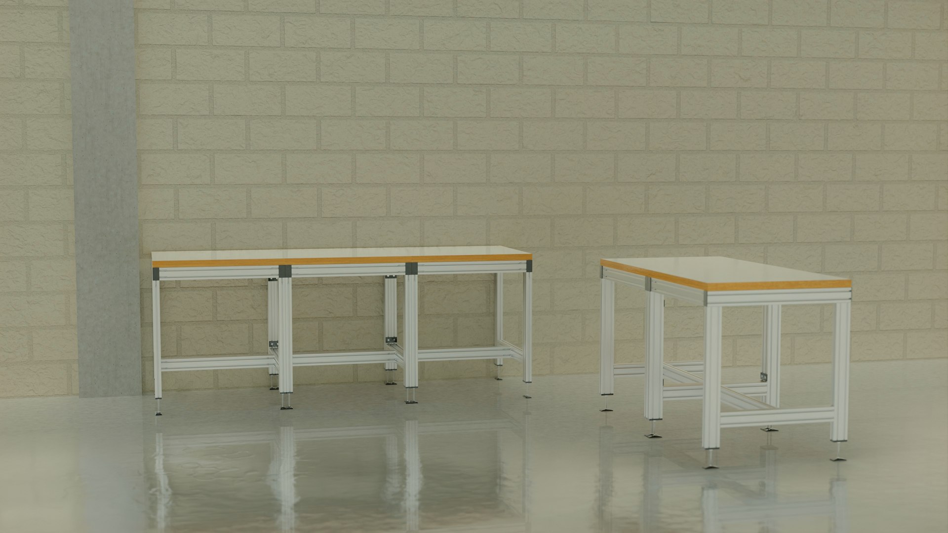 Modern Aluminium Profile Workbench Table For Industrial Facility 3D ...