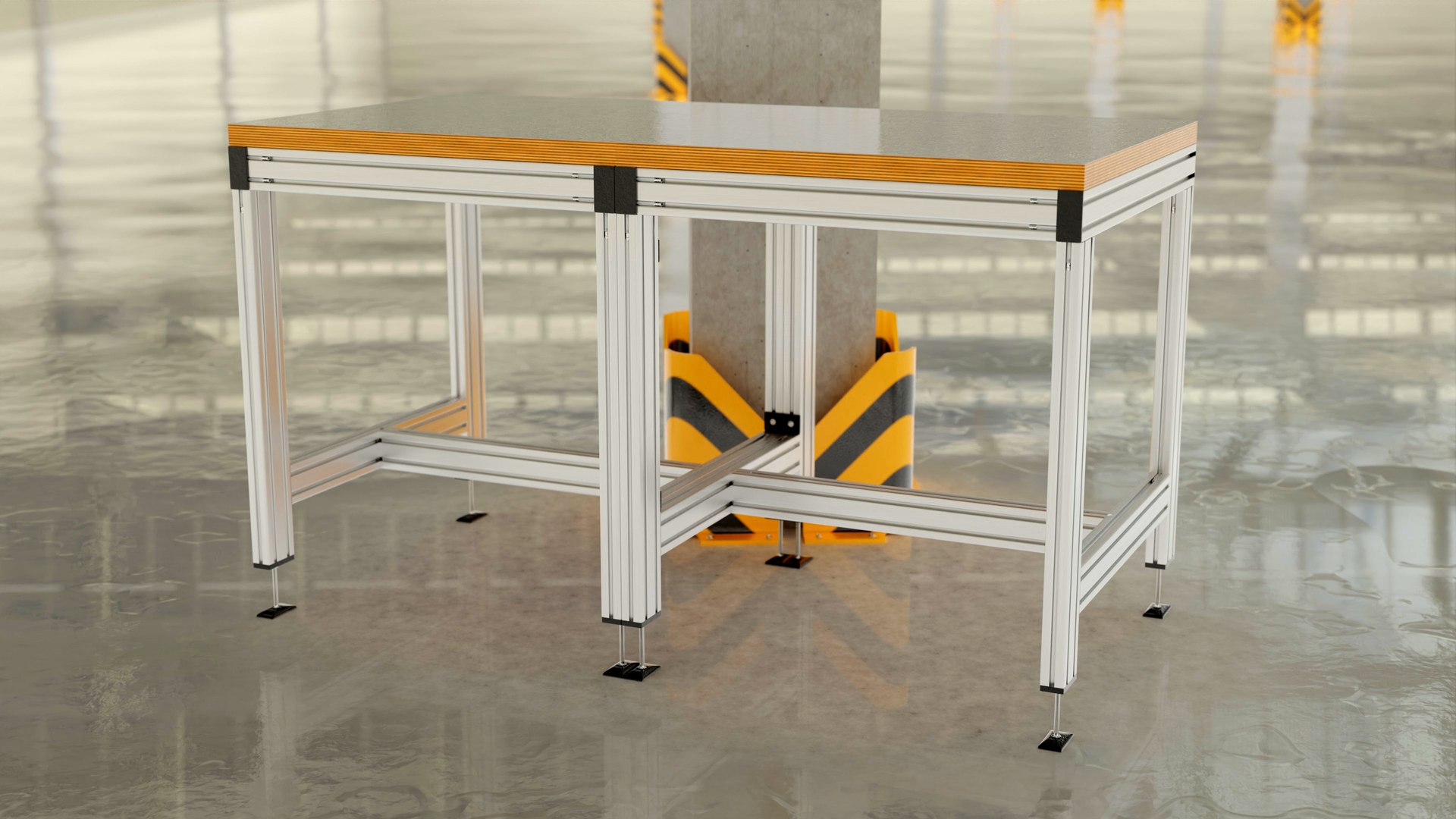Modern Aluminium Profile Workbench Table For Industrial Facility 3D ...