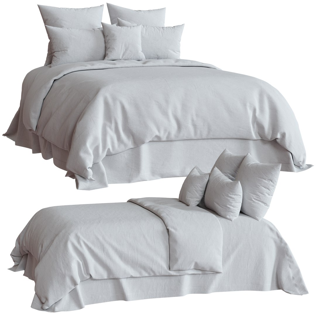 White Linens 3D Model - TurboSquid 1846398