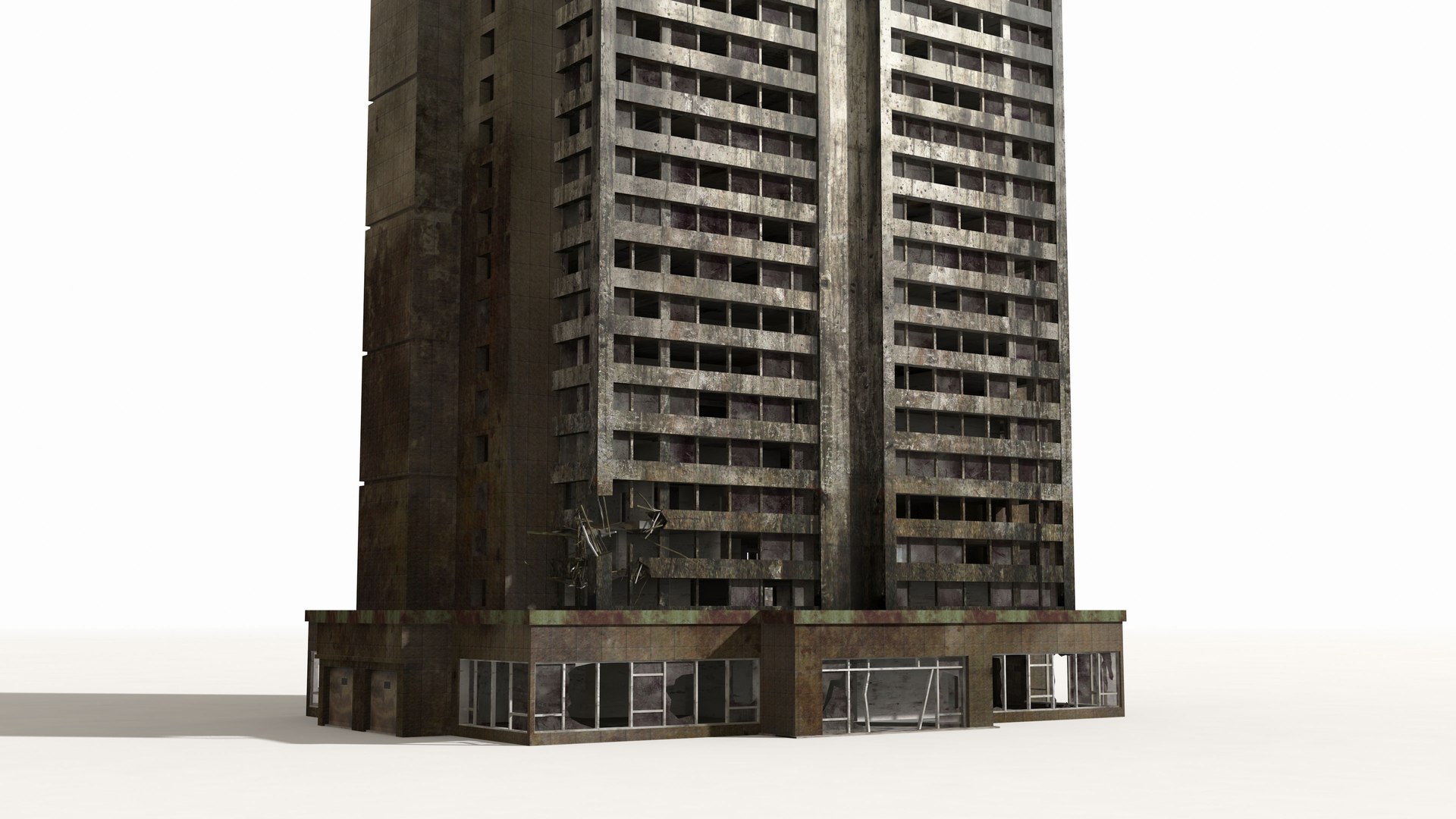 3ds Sci Fi Futuristic Ruined Building