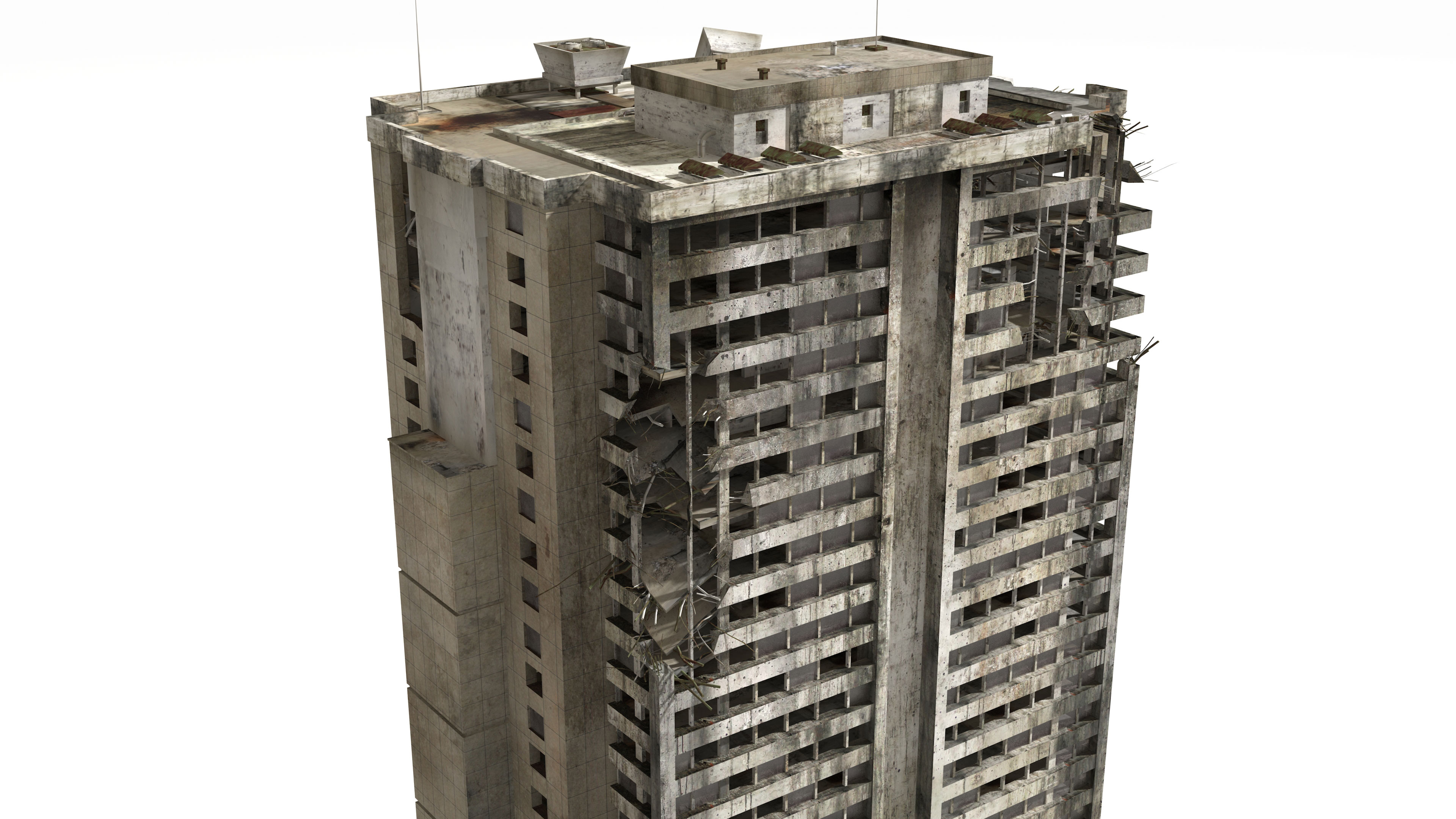 3ds sci fi futuristic ruined building