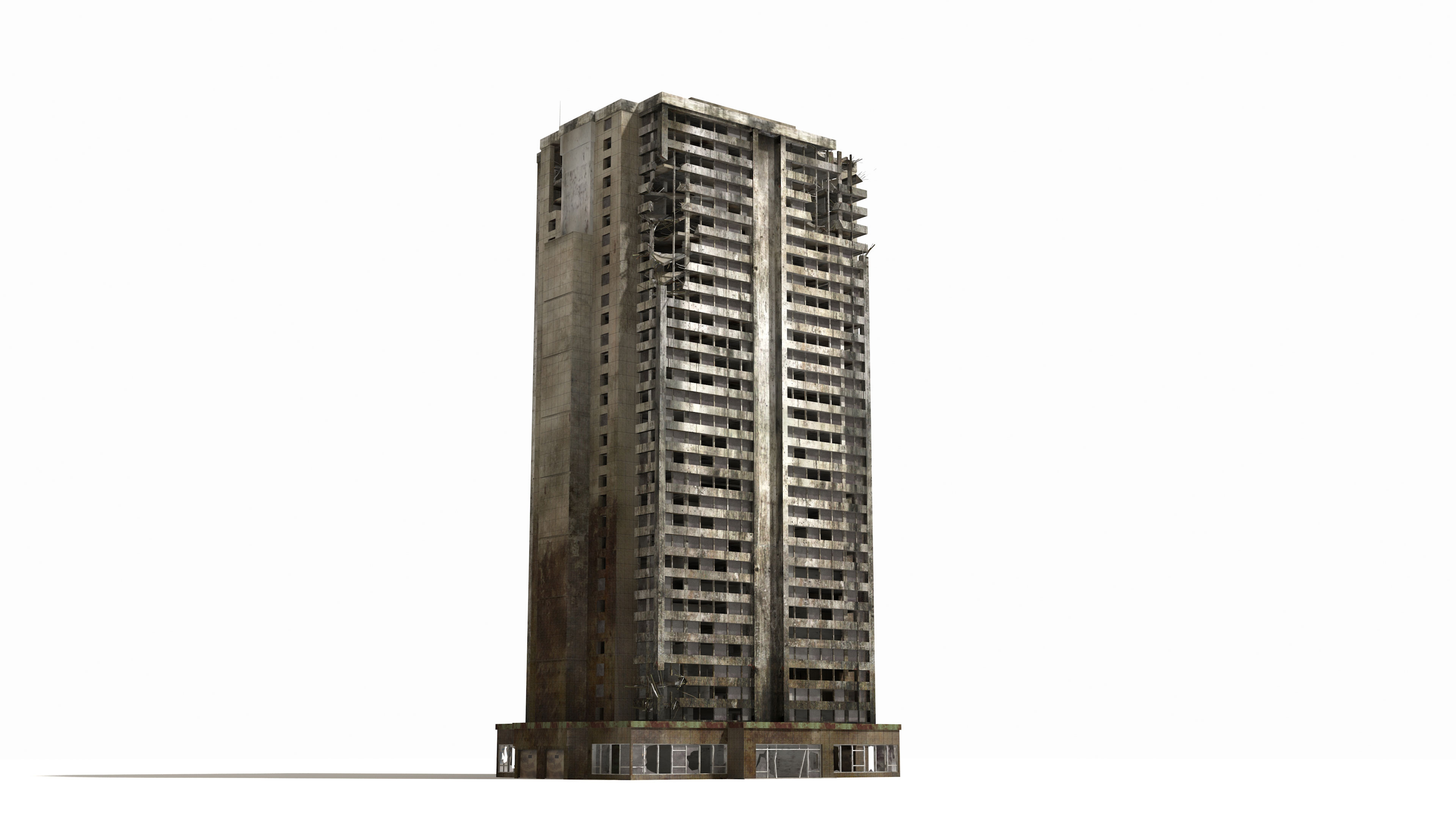 3ds sci fi futuristic ruined building