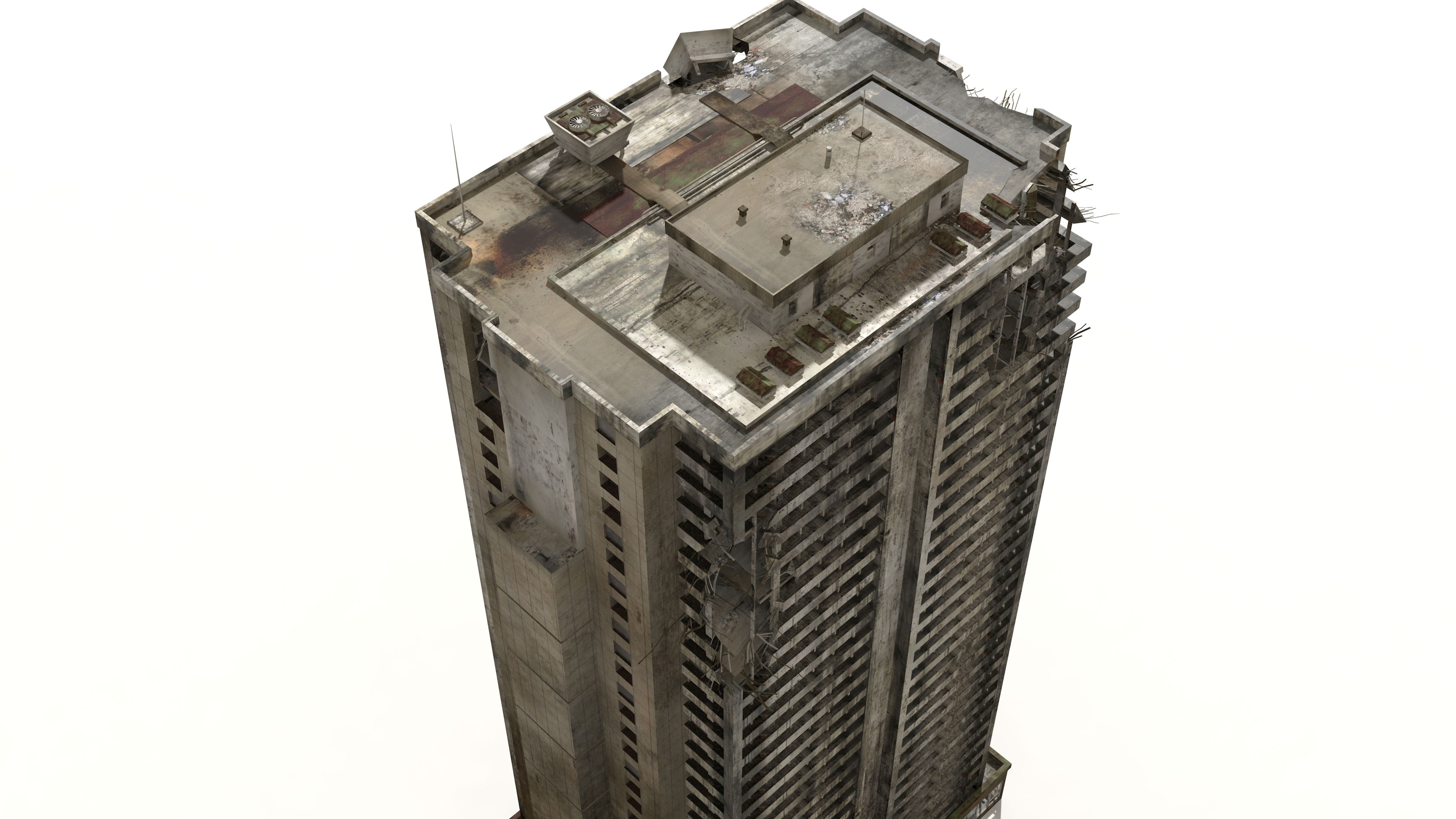 3ds sci fi futuristic ruined building
