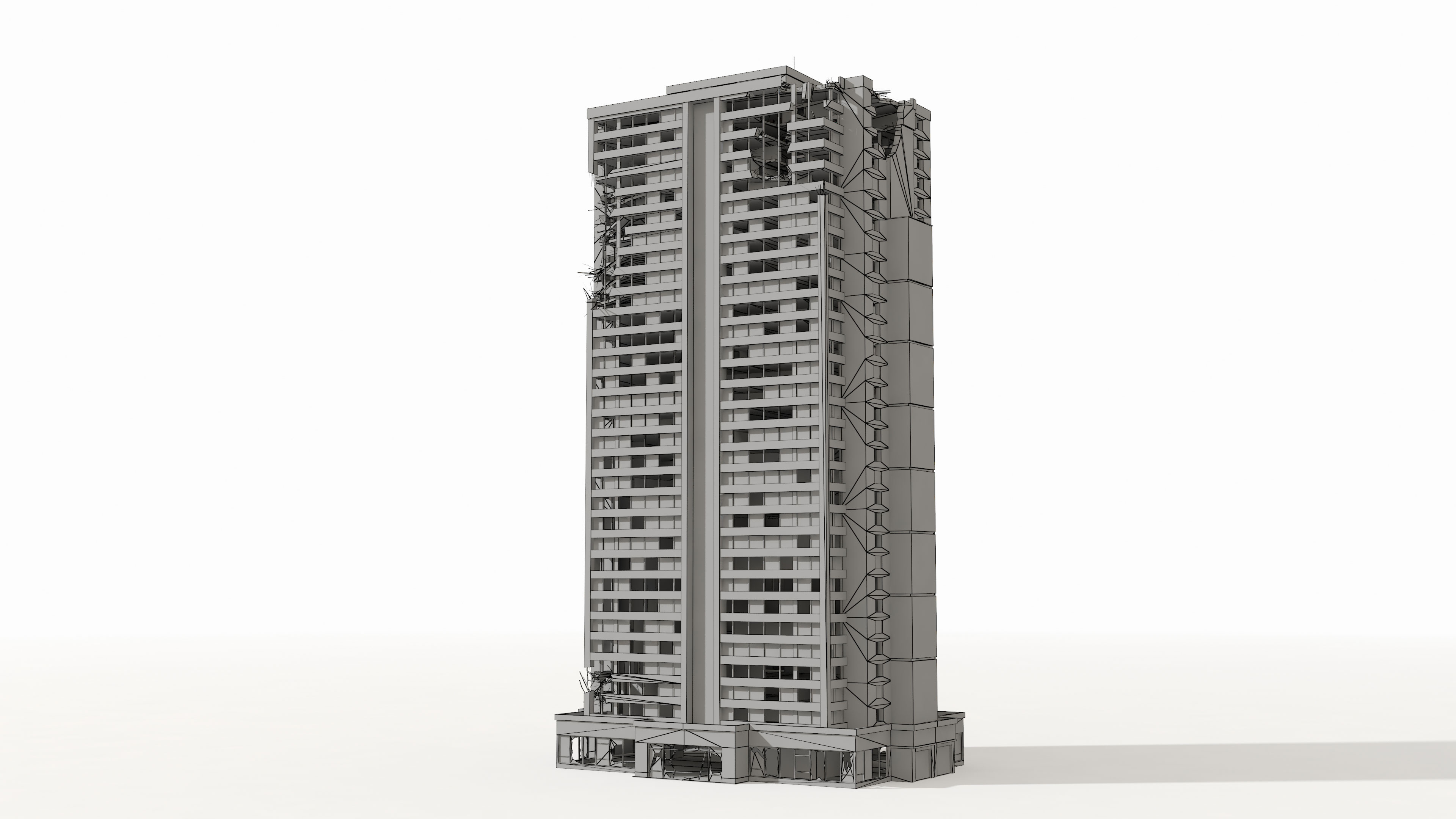 3ds sci fi futuristic ruined building