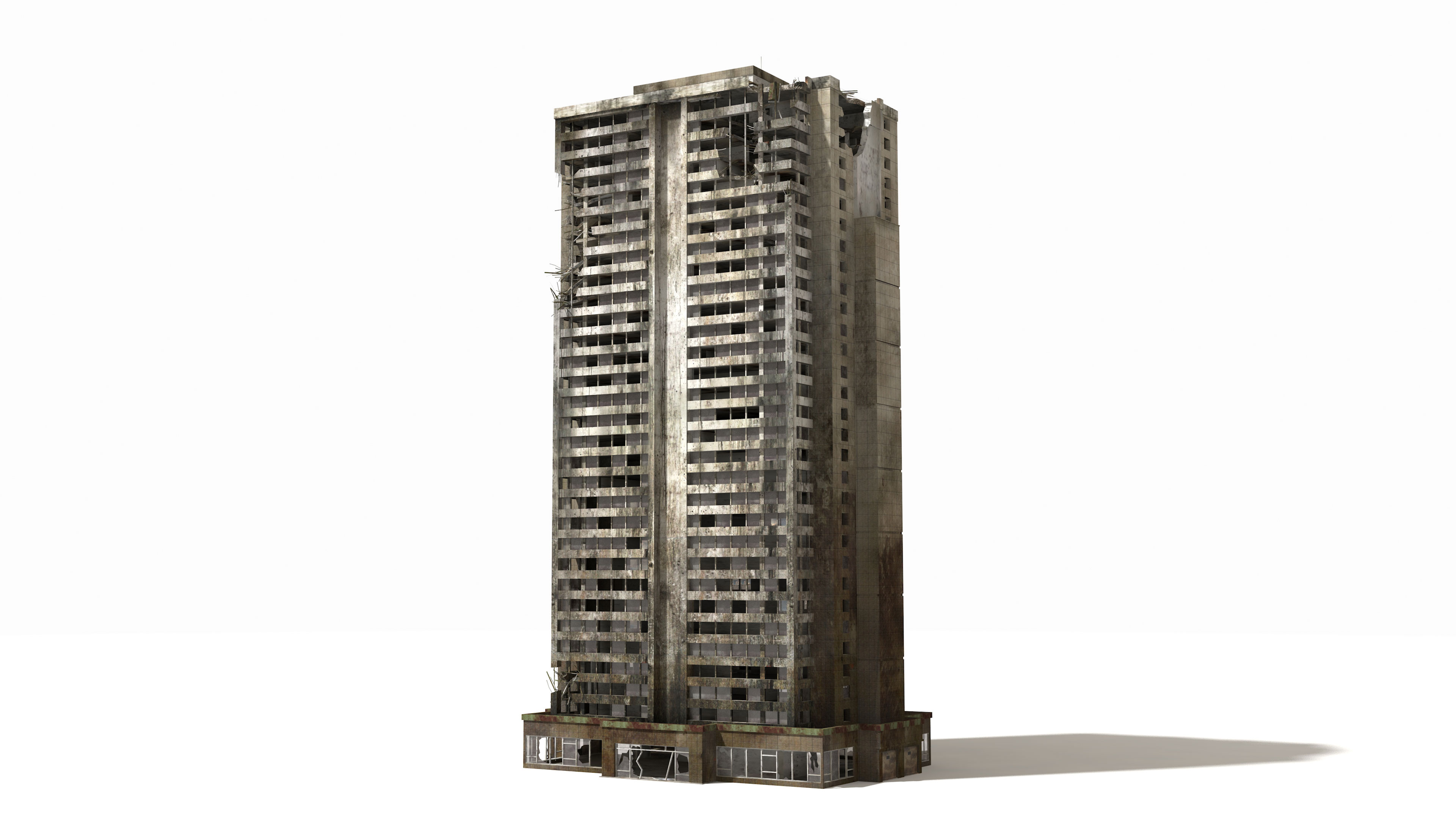 3ds sci fi futuristic ruined building