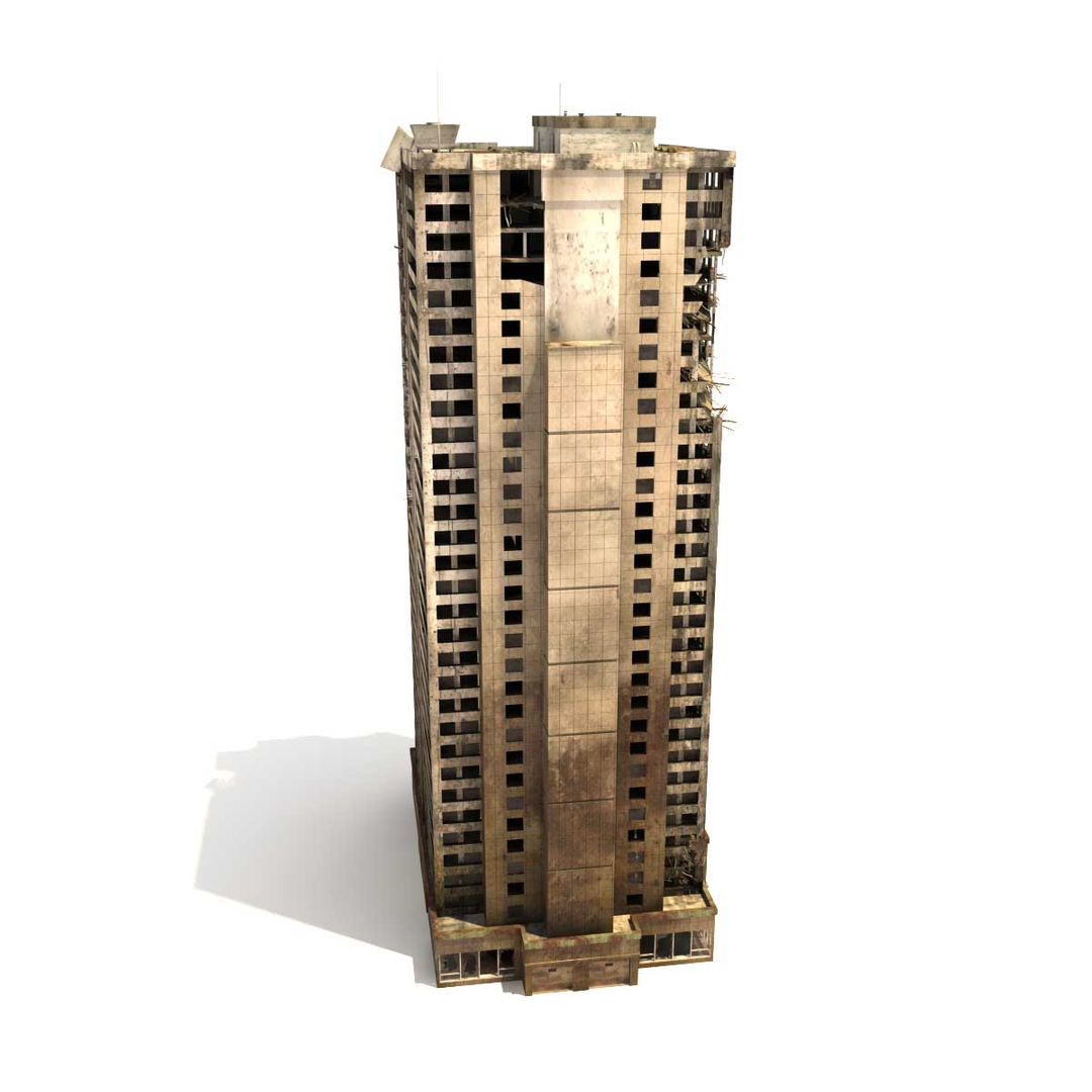 3ds Sci Fi Futuristic Ruined Building