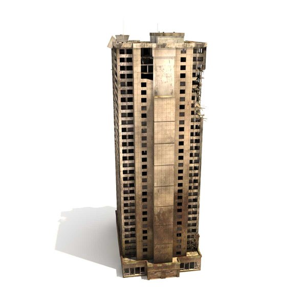 3ds sci fi futuristic ruined building