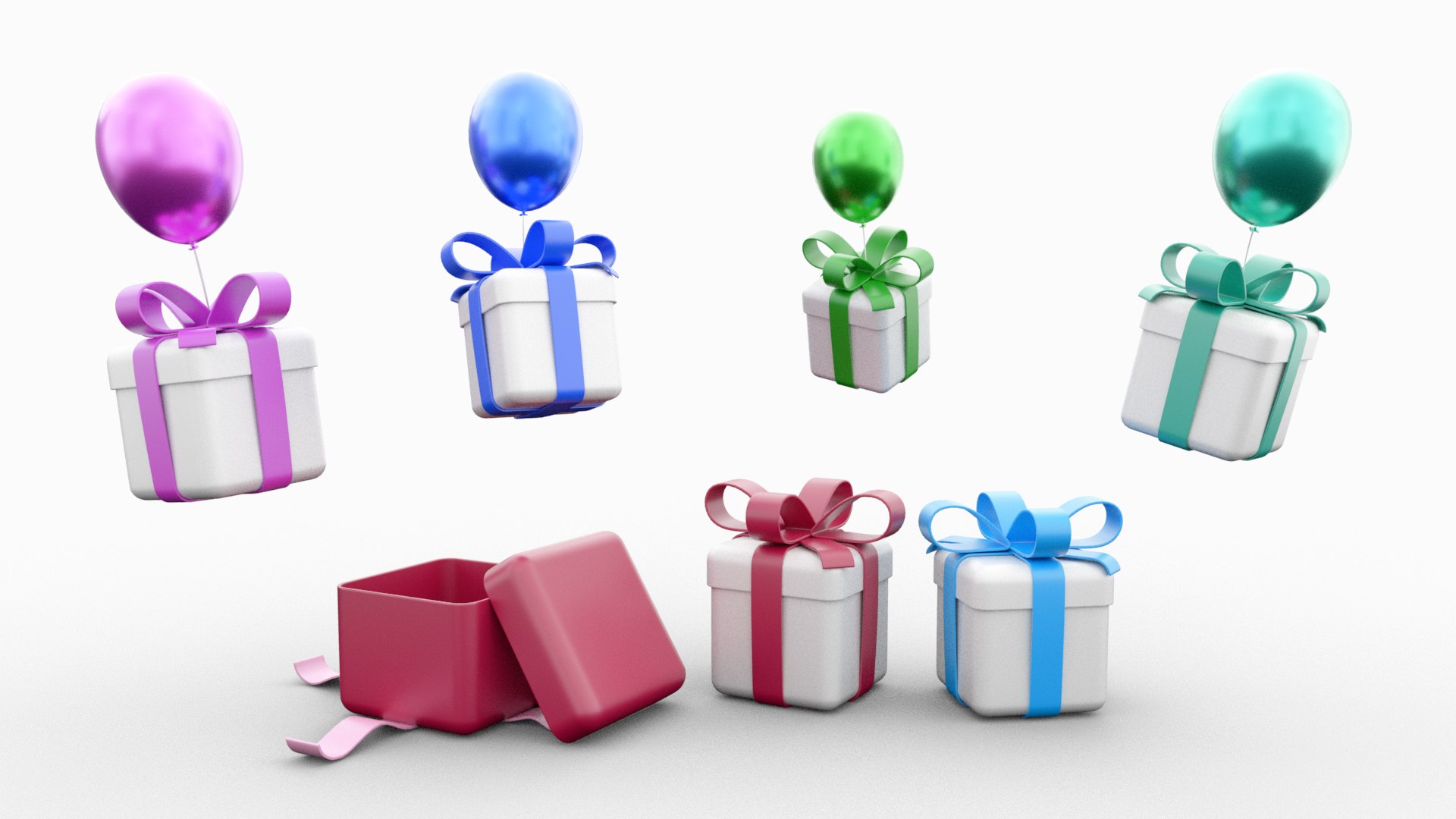 3D Gift Box Cartoon - TurboSquid 1890699