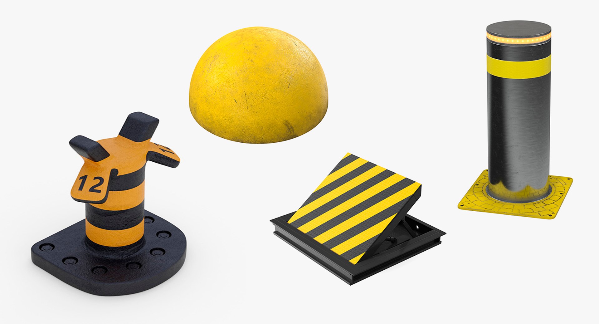 3D Bollards Collection 2 - TurboSquid 1985915