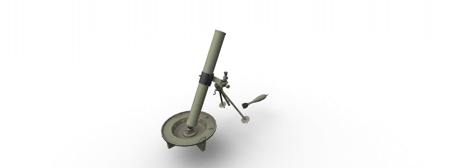 M-75 120mm Mortar 3d Model