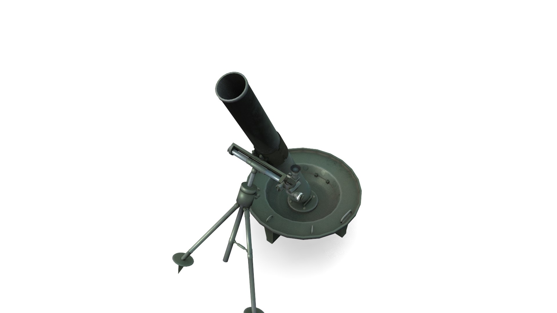 M-75 120mm Mortar 3d Model