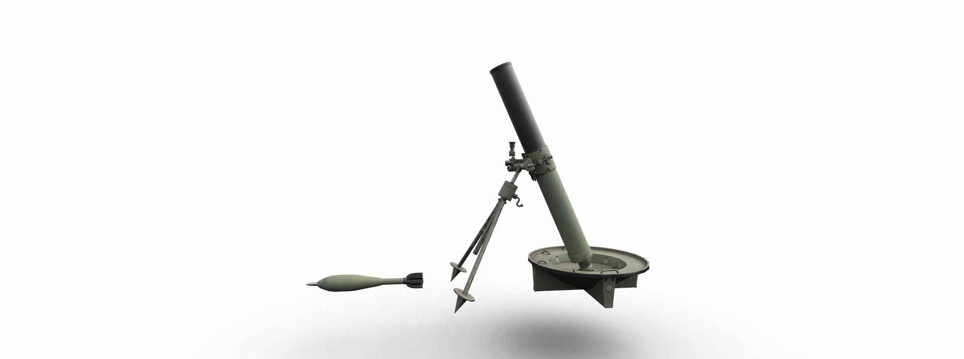 M-75 120mm Mortar 3d Model