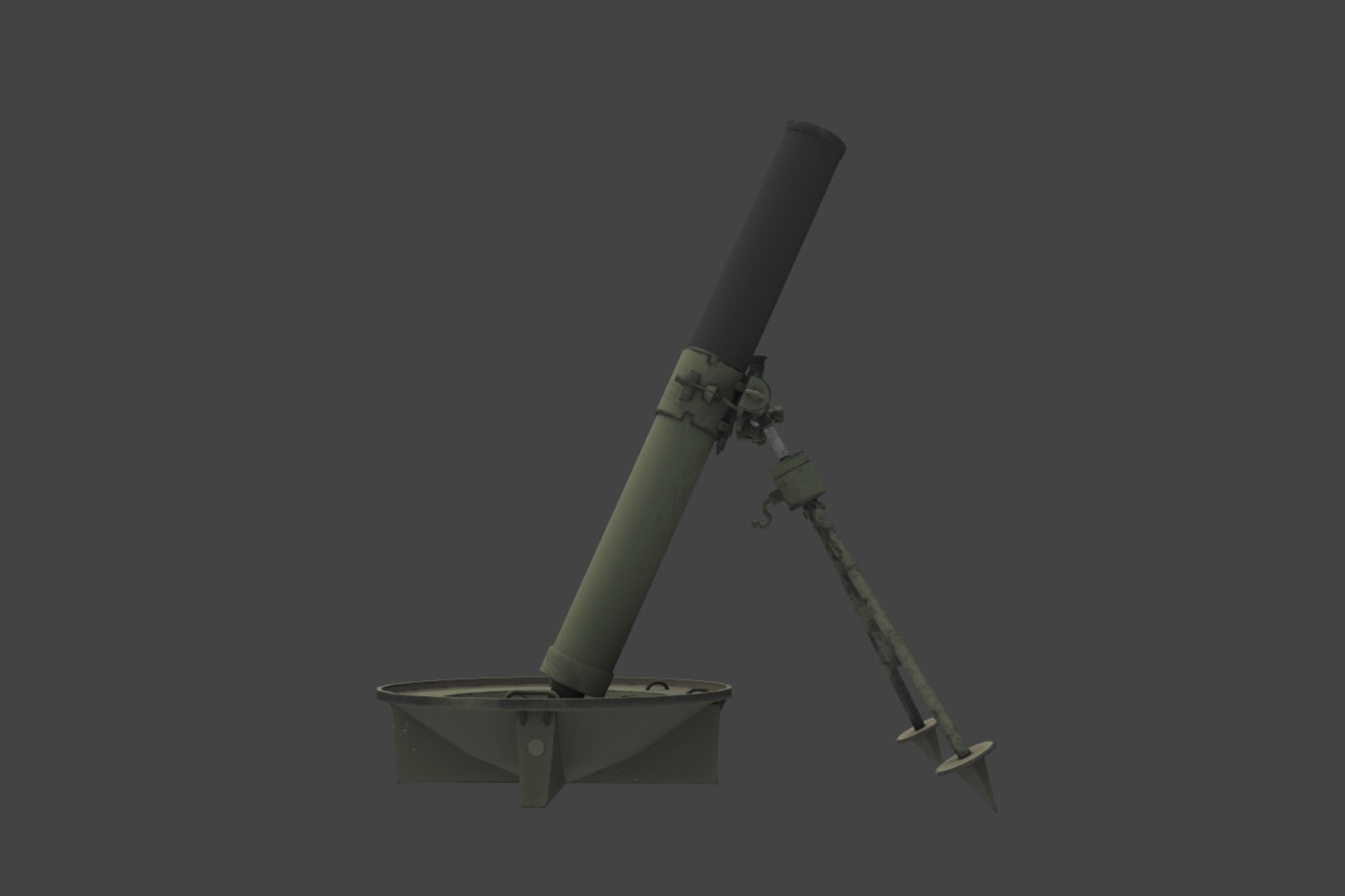 M-75 120mm Mortar 3d Model