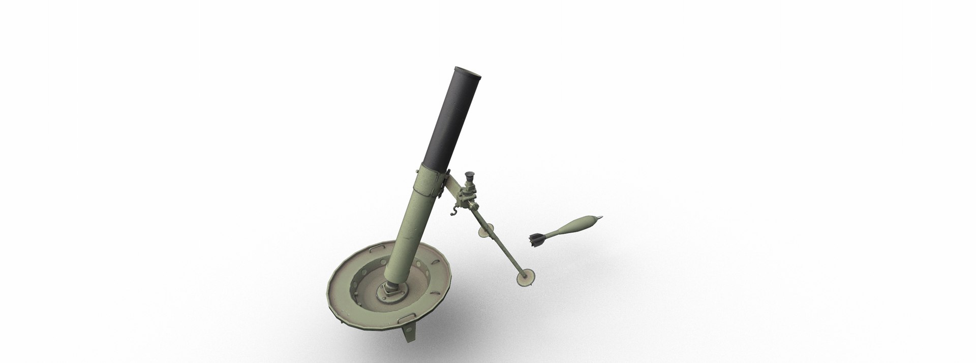 M-75 120mm Mortar 3d Model