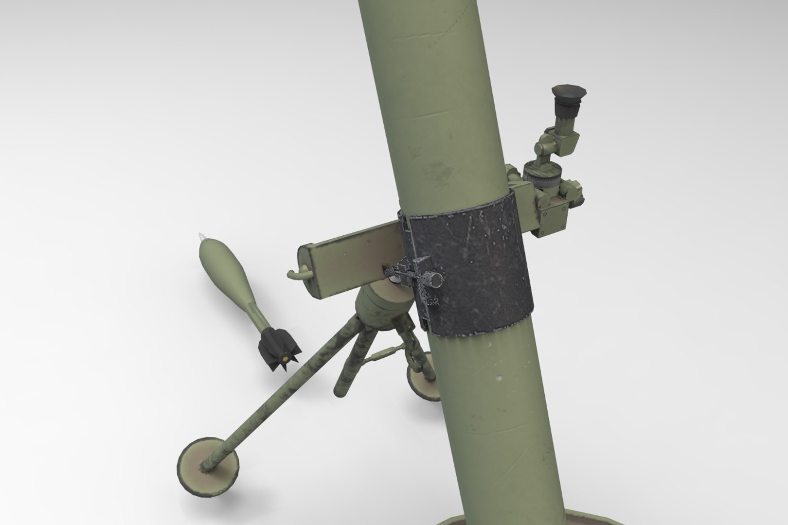 M-75 120mm Mortar 3d Model
