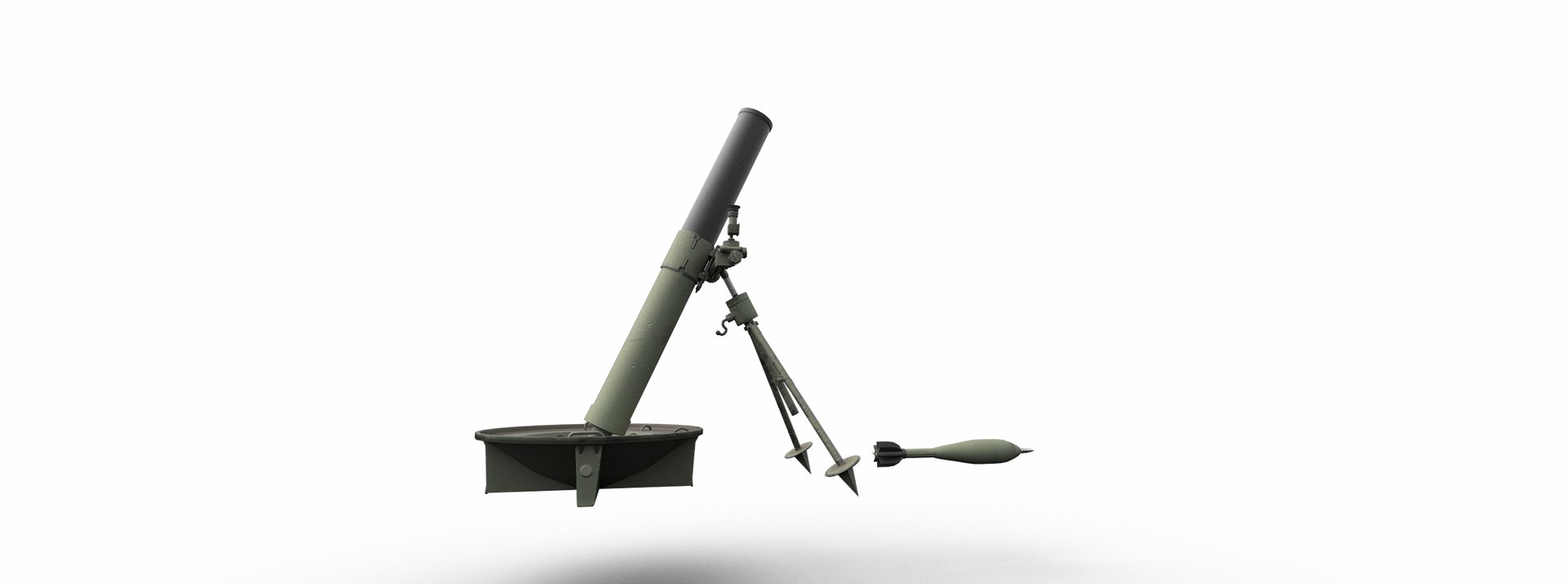 M-75 120mm Mortar 3d Model