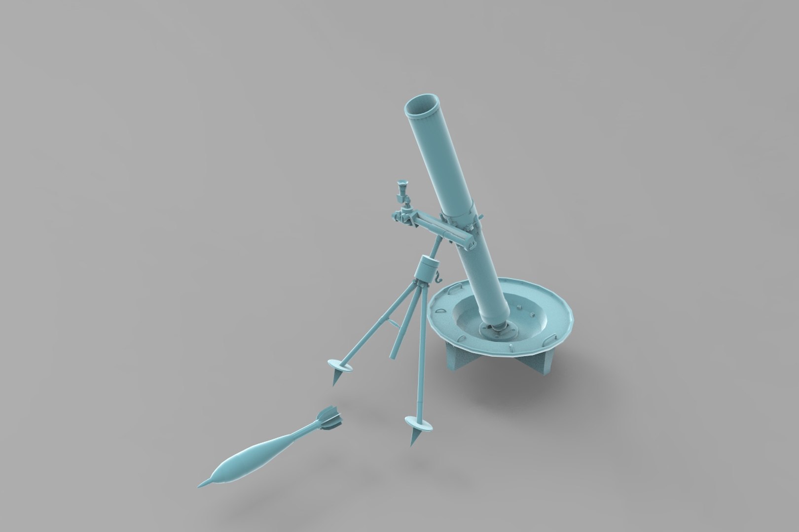 M-75 120mm Mortar 3d Model