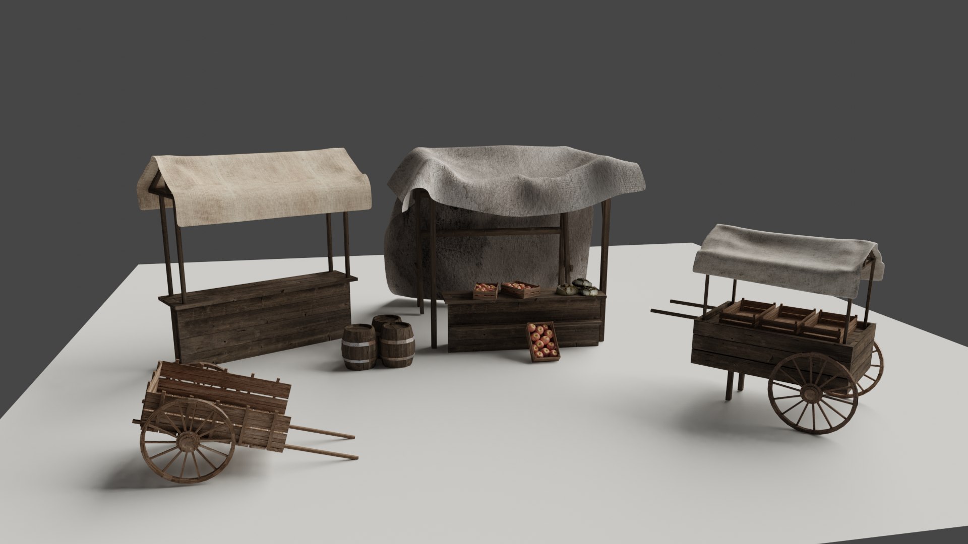 Medieval Marketplace 3D Model - TurboSquid 1715355